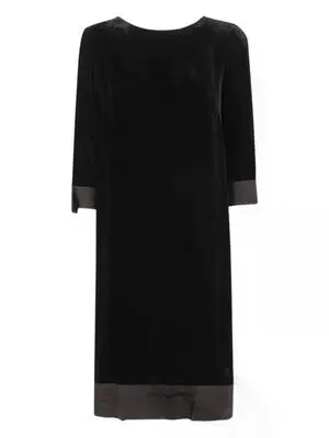 BIANCO LEVRIN Velvet Three-quarter Sleeve Dress