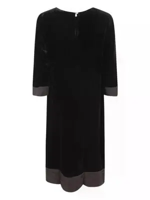 BIANCO LEVRIN Velvet Three-quarter Sleeve Dress