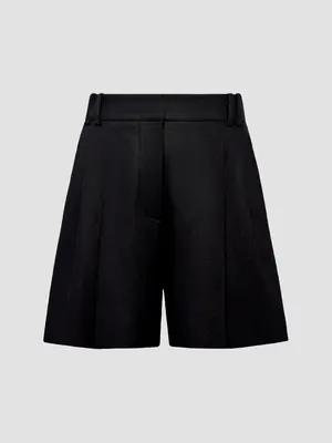 Another Tomorrow Pleated Shorts - Black