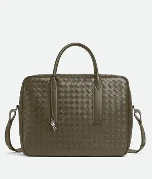 BOTTEGA  VENETA Intrecciato Leather Getaway Weekender - Cypress