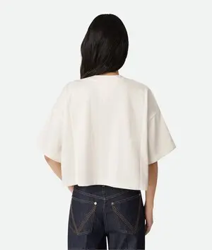 Bottega Veneta Cotton Jersey Cropped T-shirt - Chalk