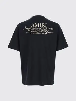 Amiri Crewneck Pure Cotton T-shirt With Contrasting Logo - Black