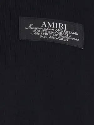 Amiri Crewneck Pure Cotton T-shirt With Contrasting Logo - Black