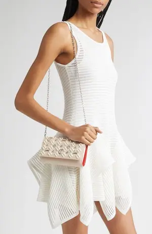 CHRISTIAN LOUBOUTIN Paloma Leather Clutch - Leche/ Multi