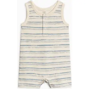 COLORED ORGANICS Nile Organic Tank Romper Wave Stripe / Rain