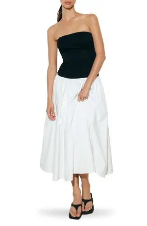 FREEMARKET Mixed Media Strapless Dress