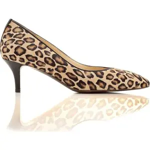JOAN OLOFF SHOES Callie Pump With Kitten Heel - Leopard