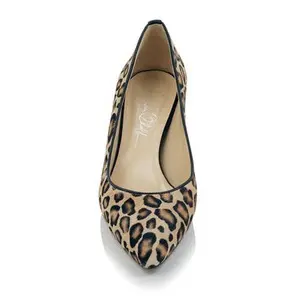 JOAN OLOFF SHOES Callie Pump With Kitten Heel - Leopard