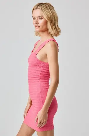 FLORENCE BY MILLS Seersucker Minidress - Calypso Coral