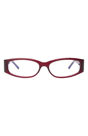 Dezi Desk Sidez Rectangular Blue Light Blocking Glasses Dark Cherry / Bluelight