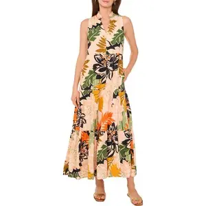 Vince Camuto Floral Sleeveless Tiered Maxi Dress - Multi