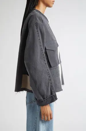 KURO Remake Denim Military Jacket - Black