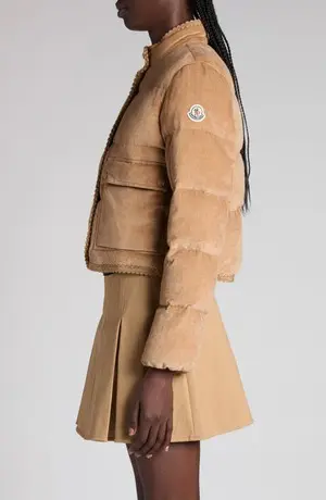 Moncler Essarts Corduroy Down Puffer Jacket - Camel