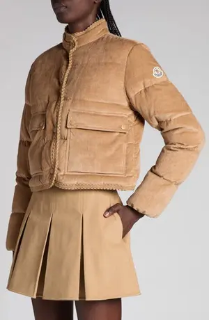 Moncler Essarts Corduroy Down Puffer Jacket - Camel