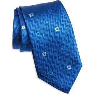 David Donahue Geometric Silk Necktie - Royal