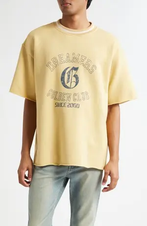 GOLDEN GOOSE Journey Oversize Shirt Sleeve Graphic Sweatshirt