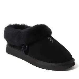 DEARFOAMS Fireside Adelaide Genuine Shearling Clog Slippers - Black