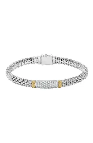 Lagos Diamond Lux Caviar Bracelet - Silver/diamond
