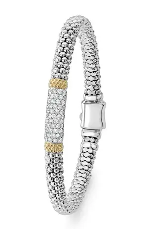 Lagos Diamond Lux Caviar Bracelet - Silver/diamond