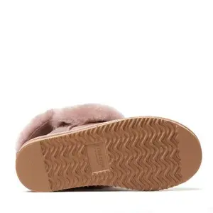 DEARFOAMS Fireside Perth Genuine Shearling Foldover Boots - Dusty Pink
