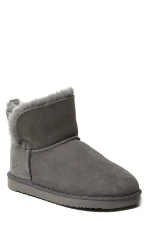 DEARFOAMS Perth Genuine Shearling Foldover Bootie - Grey
