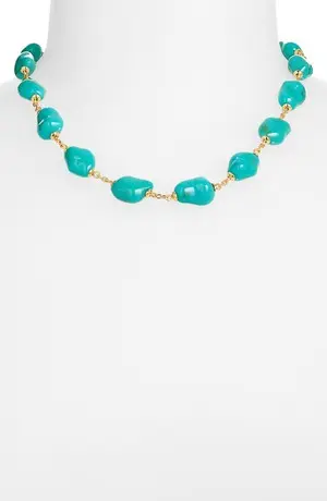 Lele Sadoughi Stone Station Necklace