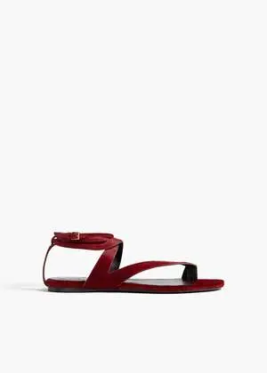 Khaite Aimee Ankle Strap Sandal Cherry