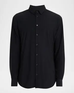 Giorgio Armani Performance Stretch Sport Shirt - Solid Black