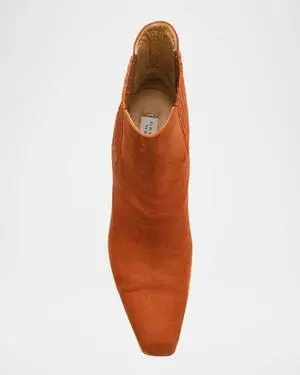 Gabriela Hearst Luke Suede Booties - Rust Brown