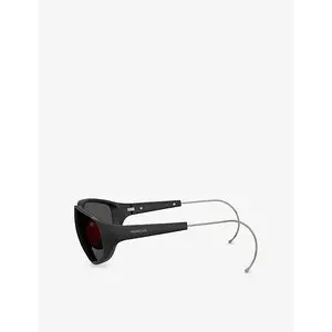 Moncler Laszer Oval-frame Sunglasses - Black