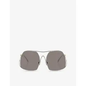 Miu Miu Square-frame Metal Sunglasses - Silver
