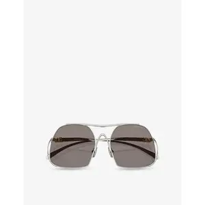 Miu Miu Square-frame Metal Sunglasses - Silver
