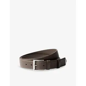 Prada Brand-plaque Leather Belt - Grey