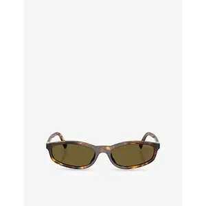 Miu Miu Mu A06s Oval-frame Acetate Sunglasses - Brown