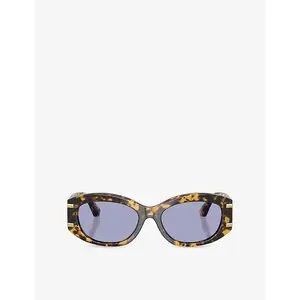Dolce & Gabbana Oval-frame Acetate Sunglasses - Brown