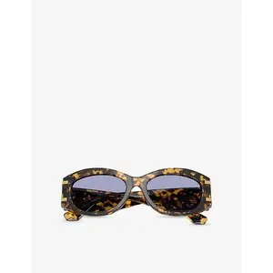 Dolce & Gabbana Oval-frame Acetate Sunglasses - Brown