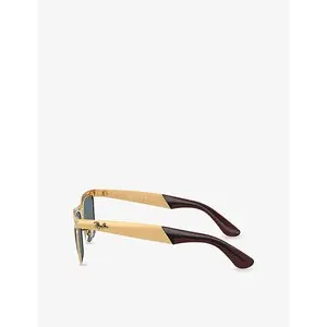 Ray-ban Wayfarer Deluxe Square-frame Metal Sunglasses - Gold