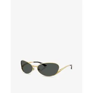 Versace Ve2285 Oval-frame Sunglasses - Gold