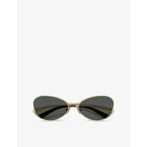 Versace Ve2285 Oval-frame Sunglasses - Gold