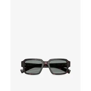 Prada Pr 02zs Rectangle-frame Sunglasses - Brown