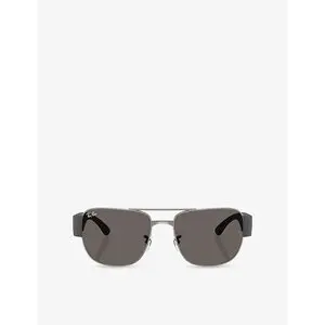 Ray-ban Square-frame Metal Sunglasses - Silver