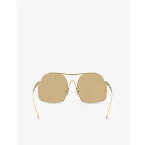 Miu Miu Square-frame Metal Sunglasses - Gold