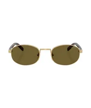 Prada Oval-frame Steel Sunglasses - Gold