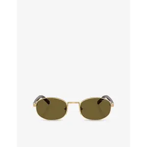 Prada Oval-frame Steel Sunglasses