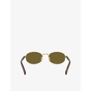 Prada Oval-frame Steel Sunglasses