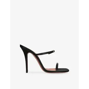 Amina Muaddi Adut Thong 105 Leather Heeled Sandals
