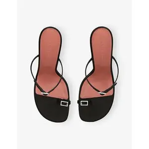 Amina Muaddi Adut Thong 105 Leather Heeled Sandals