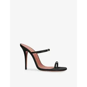 Amina Muaddi Adut Thong 105 Leather Heeled Sandals