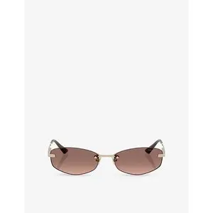 JIMMY CHOO Oval-frame Sunglasses - Gold