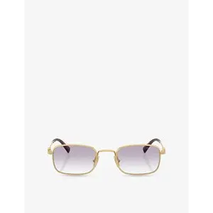 Miu Miu Square-frame Metal Sunglasses - Gold